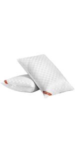 swandream cooling standard size pillows set of 2, soft and skin friendly down alternative pillow for sleeping, breathable pillow for back, stomach or side sleepers, white, 20 * 26 inches