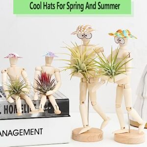 Melphoe 4 Pack Air Plant Holder Wooden Jointed Mannequin Tabletop Flexible Shape Adjustable Pose & DIY Accessories Decor Planter Tillandsia Air Fern Display Stand for Home, Office