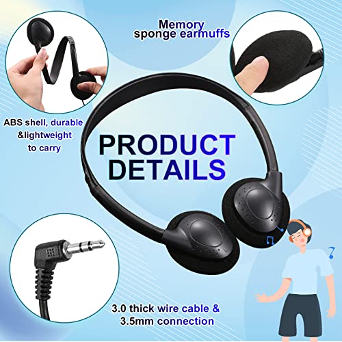 CN-Outlet 10 Packs School Headphones Bulk for Classroom Students Kids Children Toddler Boys Girls Teens and Adult (10 Black)