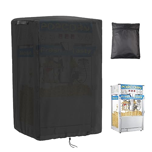 Rilime Popcorn Machine Cover Compatible with GREAT NORTHERN- Waterproof 420D Popcorn Cart Cover,Dustproof Popcorn Maker Cart Cover With Adjustable Drawstring 16"L X 18"W X 31"H