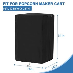 Rilime Popcorn Machine Cover Compatible with GREAT NORTHERN- Waterproof 420D Popcorn Cart Cover,Dustproof Popcorn Maker Cart Cover With Adjustable Drawstring 16"L X 18"W X 31"H