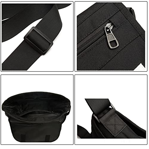 BIMMI Waterproof Messenger Bag for Men and Women - Casual Shoulder Crossbody Bag for Work,and Travel - Small Satchel Handbag Bag Black