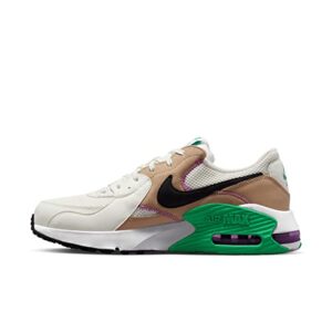 nike air max excee mens shoes size 8.5, color: sail/black/hemp/stadium green