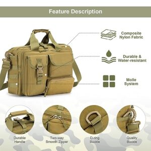 Stypos Tactical Messenger Bag, 17.3 Inch Tactical Briefcase for Man Military Laptop Bag Messenger Shoulder Bag (Black)