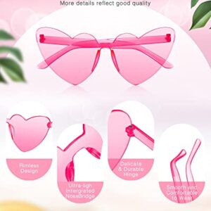 JDHXBMW 8 Pairs Heart Shaped Frameless Glasses Trendy Transparent Candy Color Eyewear for Party Favor