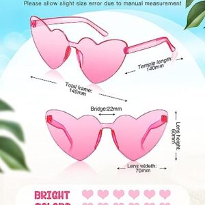 JDHXBMW 8 Pairs Heart Shaped Frameless Glasses Trendy Transparent Candy Color Eyewear for Party Favor