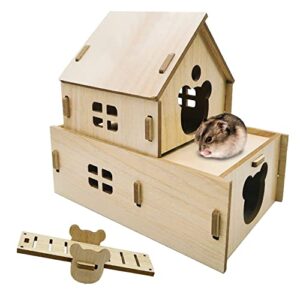 guinea pig hideout small animal house hide with windows hamster wooden castle hut chinchilla cage accessories for chinchilla guinea pig hamster gerbil hedgehog