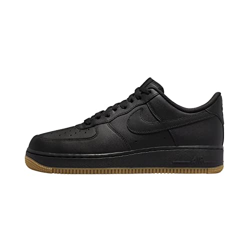 Nike Men's Air Force 1 '07 Shoe, Black/Black-gum-light Brown, 13