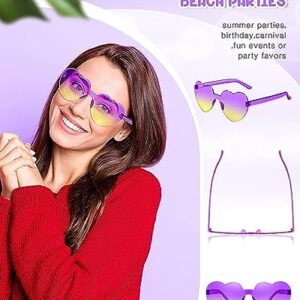 JDHXBMW Heart Sunglasses for Women 4Pairs Heart Shaped Sunglasses Rimless Fun Heart Glasses for Adult Party Favors