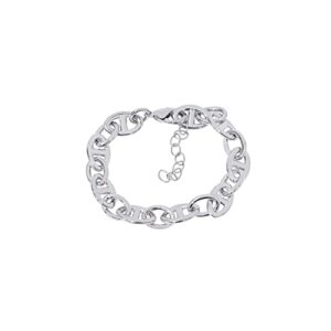 amazon essentials rhodium plated mariner link bracelet, silver