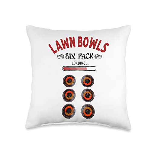 Lawn Bowls Funny Bowls Expert For Retirement Funny Lawn Six Pack Idea for Women & Lawn Bowling Throw Pillow, 16x16, Multicolor