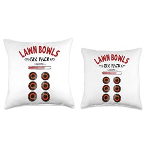 Lawn Bowls Funny Bowls Expert For Retirement Funny Lawn Six Pack Idea for Women & Lawn Bowling Throw Pillow, 16x16, Multicolor