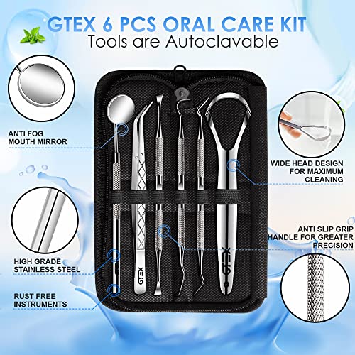 Dental Tools, Dental Pick, Plaque Remover [6 Pack] for Teeth Cleaning Kit , Tooth Cleaner, Tartar Remover - Dentist Kit