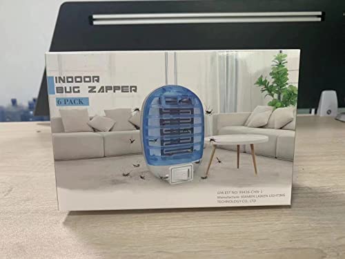 Flying Bug Zapper Indoor, Electronic Insect Killer, Mosquitoes Trap with Blue Lights for Living Room, Home, Kitchen, Bedroom, Baby Room, Office(6, Bule)