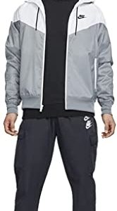 Nike Sportswear Windrunner Men's Hooded Jacket, Smoke Grey/White/Smoke Grey/Black, Large