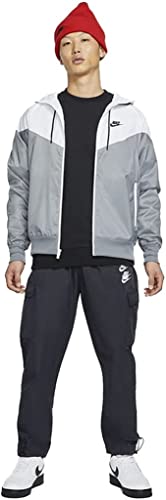 Nike Sportswear Windrunner Men's Hooded Jacket, Smoke Grey/White/Smoke Grey/Black, Large