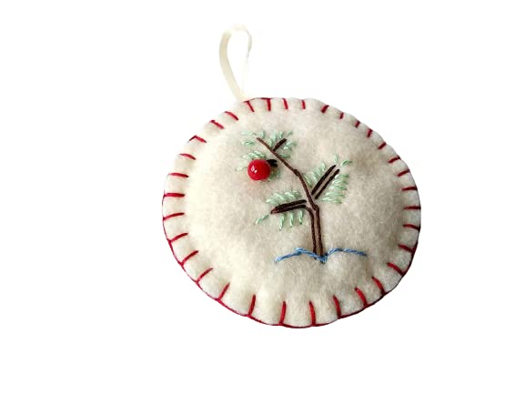 Charlie Brown Christmas Ornament - Hand Embroidered Felt Ornament