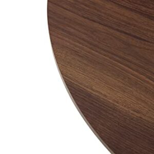 41.7" Modern Round Dining Table with Pedestal Base in Tulip Design, Mid-Century Leisure Table for Living Room Kitchen & Dining Room (Brown)