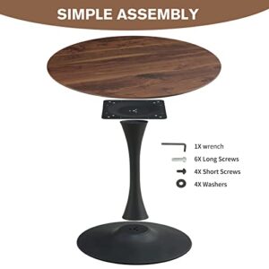 41.7" Modern Round Dining Table with Pedestal Base in Tulip Design, Mid-Century Leisure Table for Living Room Kitchen & Dining Room (Brown)