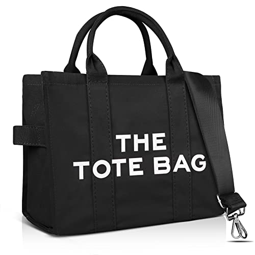 The Tote Bag for Women Crossbody Canvas Tote Bag Traveler Handbag Zipper Canvas Tote Bag A-black