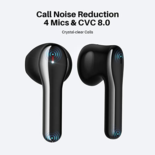 Tribit Earbuds, Bluetooth 5.2 Earbuds Qualcomm QCC3040, 4Mics CVC 8.0 Call Noise Canceling Crystal-Clear Calls Comfortable Earbuds 32H Playtime Wireless Bluetooth Headphones, FlyBuds C2