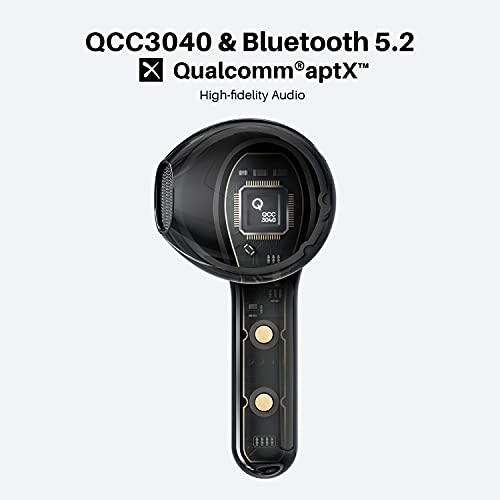 Tribit Earbuds, Bluetooth 5.2 Earbuds Qualcomm QCC3040, 4Mics CVC 8.0 Call Noise Canceling Crystal-Clear Calls Comfortable Earbuds 32H Playtime Wireless Bluetooth Headphones, FlyBuds C2