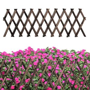 Expandable Garden Trellis, Wooden Lattice Fence Wall Panel Stretchable Decorative Fence Lattice Trellis Frame for Climbing Plants Vine Ivy Rose for Room Patio Garden Decorative Fence (1)