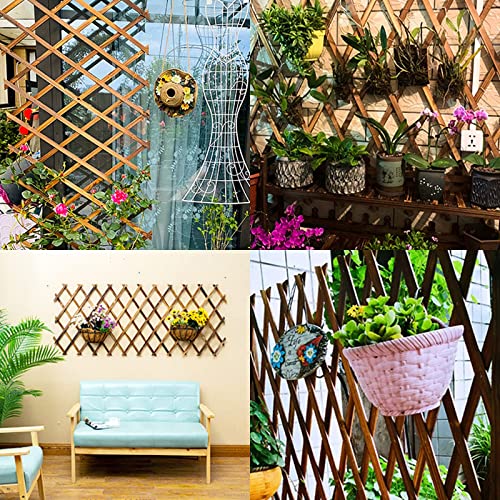 Expandable Garden Trellis, Wooden Lattice Fence Wall Panel Stretchable Decorative Fence Lattice Trellis Frame for Climbing Plants Vine Ivy Rose for Room Patio Garden Decorative Fence (1)