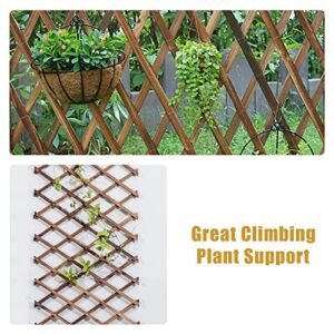 Expandable Garden Trellis, Wooden Lattice Fence Wall Panel Stretchable Decorative Fence Lattice Trellis Frame for Climbing Plants Vine Ivy Rose for Room Patio Garden Decorative Fence (1)