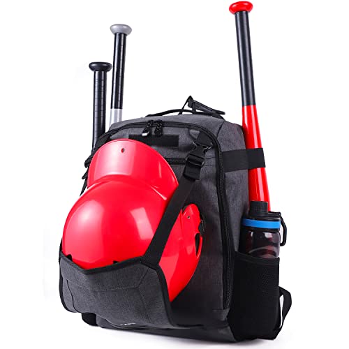 NDNNXE Youth Baseball bag softball Bat bag& backpack, T-Ball & Softball Equipment for Youth,Holds 2 Bats,Water Bottel,Helmet, Gloves, Cleats, Helmet Holder and Includes Fence Hook