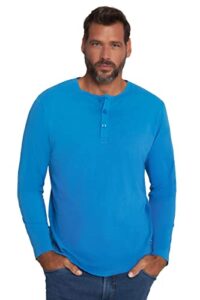 jp 1880 menswear big & tall plus size l-8xl henley, basic, top, long-sleeve, button placket, up to 8xl grey blue 5xt 702555729