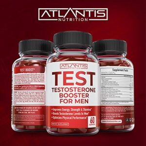 Testosterone Booster For Men Gummies - Male Enhancement, Boosts Energy, & Optimizes Physical Performance. Formulated with Tribulus, Horny Goat Weed, Saw Palmetto, Maca Root & More - 60 Gummies