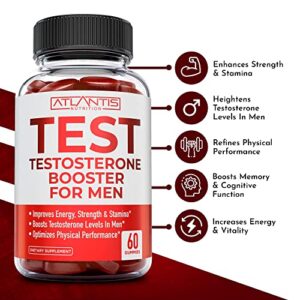 Testosterone Booster For Men Gummies - Male Enhancement, Boosts Energy, & Optimizes Physical Performance. Formulated with Tribulus, Horny Goat Weed, Saw Palmetto, Maca Root & More - 60 Gummies