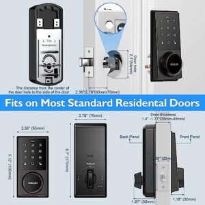 AppLoki Smart Lock, Keyless Entry Door Lock with Bluetooth/Alexa Voice Control, Touchscreen Keypad Deadbolt Lock with APP, E-Key, Code, Key, Auto-Lock, Front Door Lock for Home Apartment Hotel