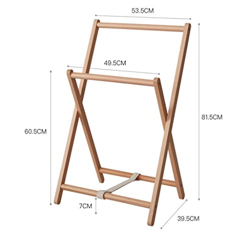 LIRUXUN Solid Wood Floor Clothes Rack Clothes Storage Rack Multifunctional Household Indoor Bedside Folding Hanger