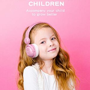 Kids Headphones with Microphone, Kids Headphones with Safe Volume 85db Limited-Shareport, Wired Headphones for Kids/Teens/Boys/Girls, Over Ear Kids Headphones for School/Travel/iPad/Phone/Tablet, Pink