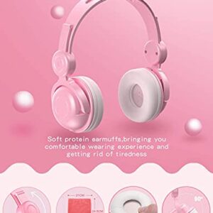 Kids Headphones with Microphone, Kids Headphones with Safe Volume 85db Limited-Shareport, Wired Headphones for Kids/Teens/Boys/Girls, Over Ear Kids Headphones for School/Travel/iPad/Phone/Tablet, Pink