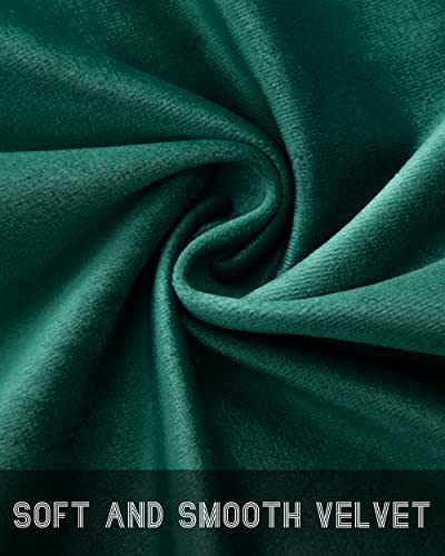 SMILETIME Emerald Green 95in Long Velvet Curtains with Rod Pocket Thermal Insulated Soft Privacy Room Darkening Velvet Drapes for Bedroom and Living Room, Set of 2 Panels, 42 x 95 Inches Long