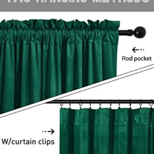 SMILETIME Emerald Green 95in Long Velvet Curtains with Rod Pocket Thermal Insulated Soft Privacy Room Darkening Velvet Drapes for Bedroom and Living Room, Set of 2 Panels, 42 x 95 Inches Long