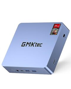 gmktec mini pc windows11 pro, amd ryzen 7 5800u(1.9-4.4ghz) mini desktop computers, 16gb ddr4 512gb m.2 2282 pcie ssd, micro pc with dual 4k@60hz hdmi, wifi 6e,bt5.2, type-c for gaming business home