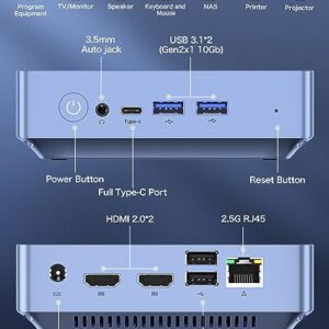 GMKtec Mini PC Windows11 Pro, AMD Ryzen 7 5800U(1.9-4.4GHz) Mini Desktop Computers, 16GB DDR4 512GB M.2 2282 PCIe SSD, Micro PC with Dual 4K@60Hz HDMI, WiFi 6E,BT5.2, Type-C for Gaming Business Home