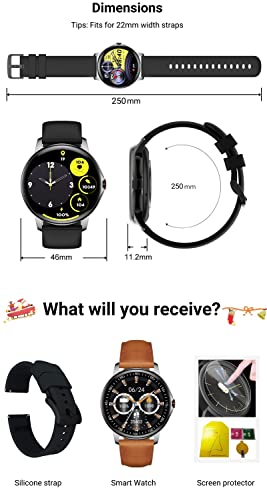 HOAIYO Smart Watches for Men (Call Receive/Dial), 1.3" Smartwatch with Call/Text/Heart Rate/SpO2/Sleep/Calories Counter, Waterproof Fitness Watch for Android iOS Phones