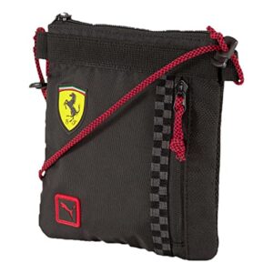 puma x scuderia ferrari fanwear double portable shoulder bag (black)