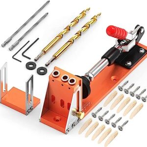 XDOVET Pocket Hole Jig Kit, Professional and Upgraded All-Metal Pocket Screw Jig