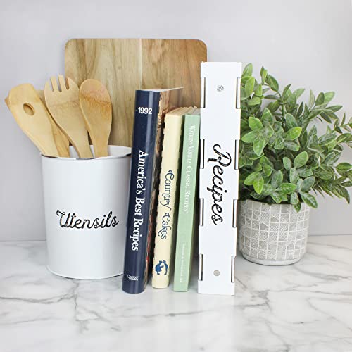 AuldHome Enamelware Cookbook Binder (White), Replacement Cover for Classic 3-Ring Binder Cookbook/Recipe Holder