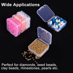 QUEFE 15pcs Bead Organizers in A Clear Box, Clear Plastic Diamond Painting Storage Container with Mini Clear Boxes for Craft Organziers and Storage Art Embroidery Nail Accessories