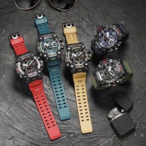 Men's Military Watch Outdoor LED Digital Watch Waterproof Tactical Army Wrist Sports Watches for Men Black Silver_8072