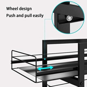 LIFOND Under Sink Storage Under Sink Shelf Kitchen Tidy Organiser,Kitchen Storage Rack,Retractable Sliding Drawer Cabinet Storage Rack,Bathroom Storage Rack Under Sink Shelf, White 21 * 40 * 40cm