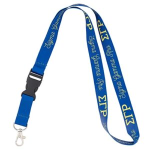 desert cactus sigma gamma rho sorority lanyard car keys id badge holder keychains detachable breakaway snap buckle (lanyard - blue)