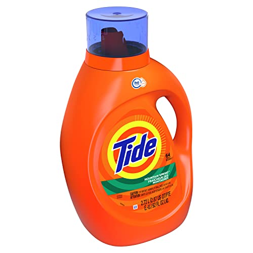 Tide HE Turbo Clean Ultra Liquid Laundry Detergent, Mountain Spring, 64 loads, 92 fl oz